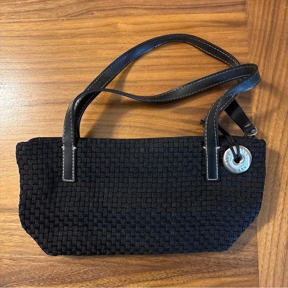 The Sak | Bags | The Sak Mini Basketweave Black Handbag With Leather ...